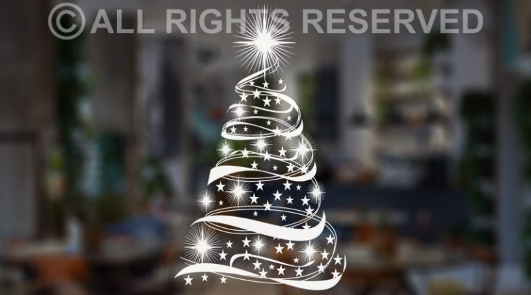 Christmas Star Tree Window Sticker - Now With Added STARS! - The Dave